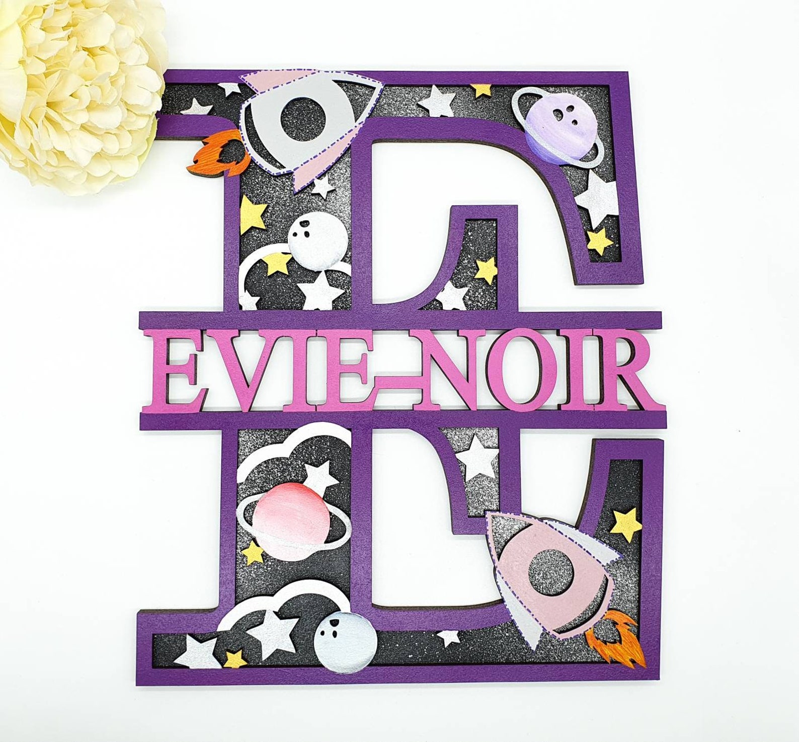 Personalised Space Rocket Themed Letter. Bedroom Decoration - Etsy UK