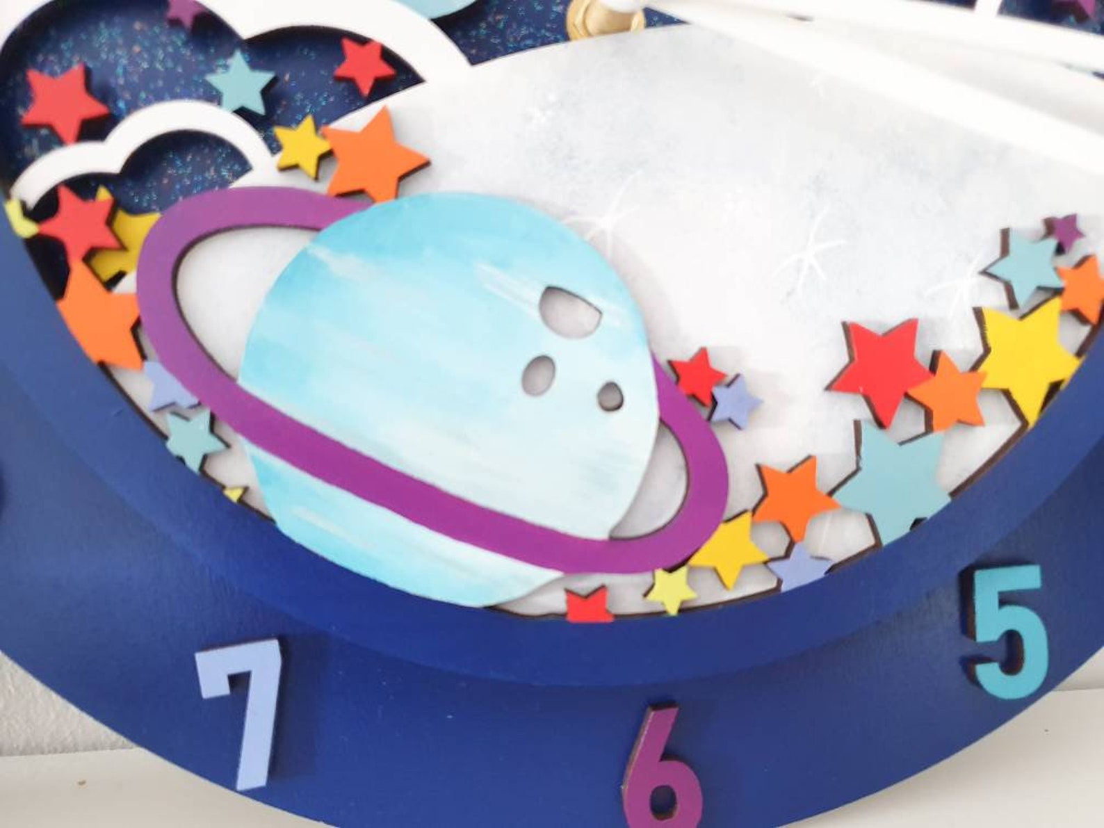 3D Space Themed Wall Clock. Galaxy Moon Astronaut Bedroom - Etsy UK