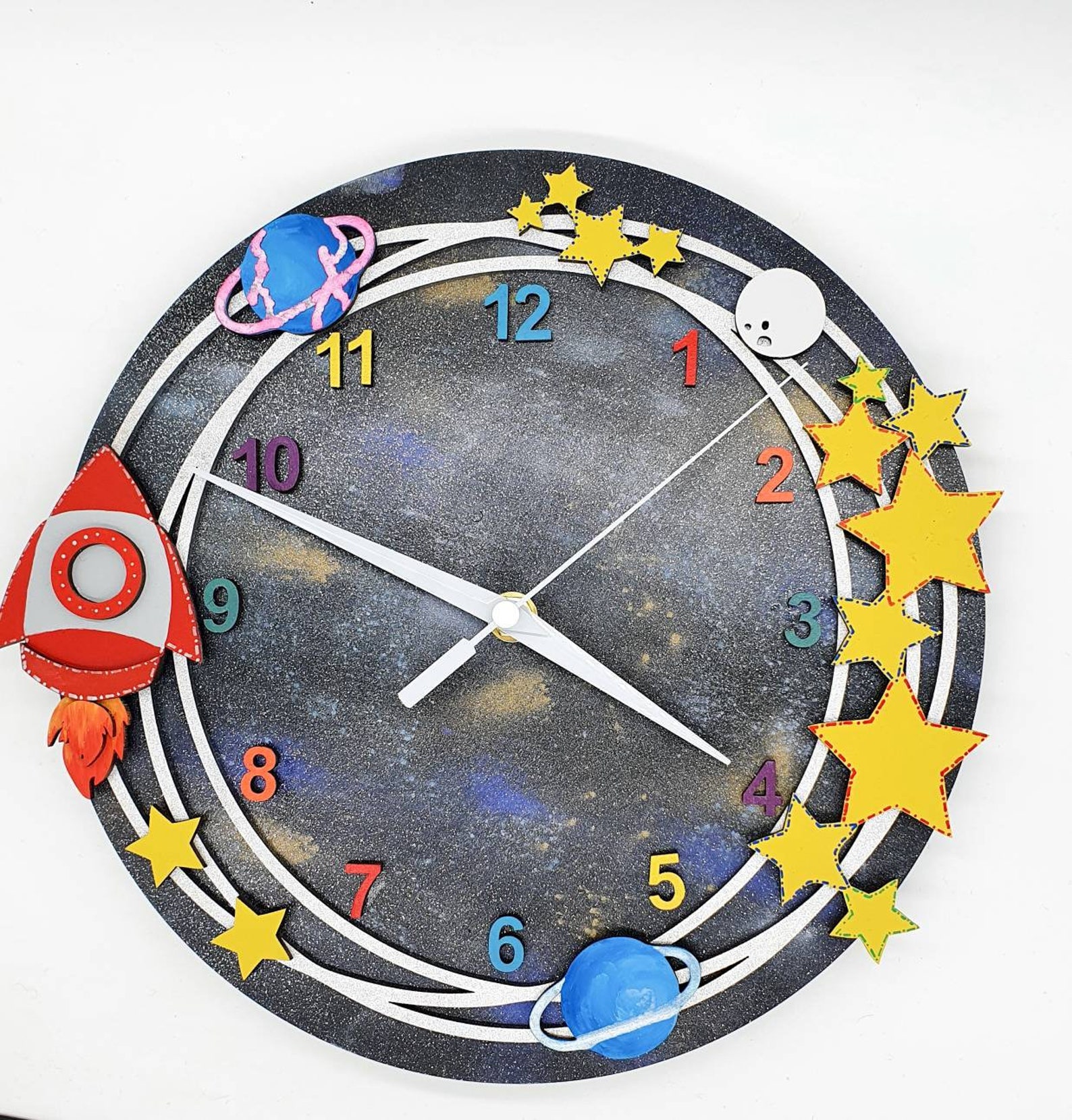 Personalised Space Themed Clock Out of This World Time Piece. | Etsy