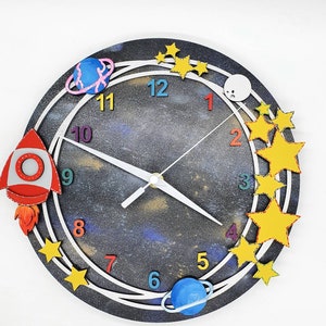 Personalised Space Themed Clock, Out of This World Time Piece. - Etsy