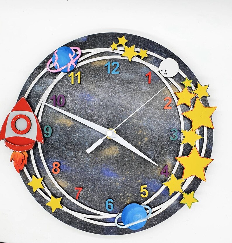 Personalised Space Themed Clock, Out of This World Time Piece. - Etsy