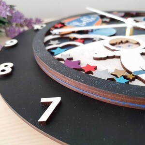 3D Space themed wall clock. Galaxy moon astronaut bedroom | Etsy