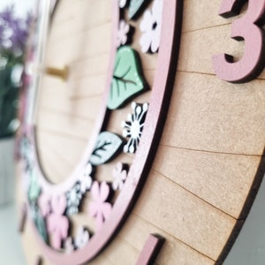 Floral / Flowers Clock. Wall Art, Time Teller. - Etsy