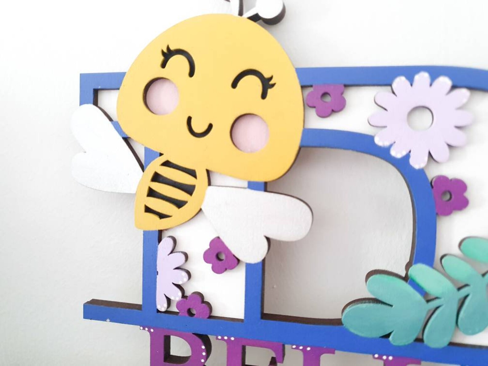 Personalised Bumble Bee Themed Letter. Bedroom Decoration Initial. Full ...