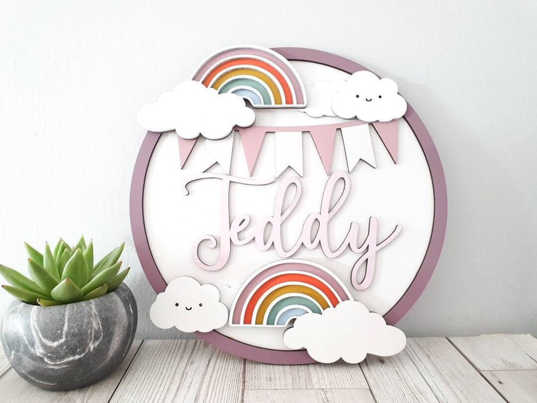 Personalised Rainbow Wall/door Sign. - Etsy