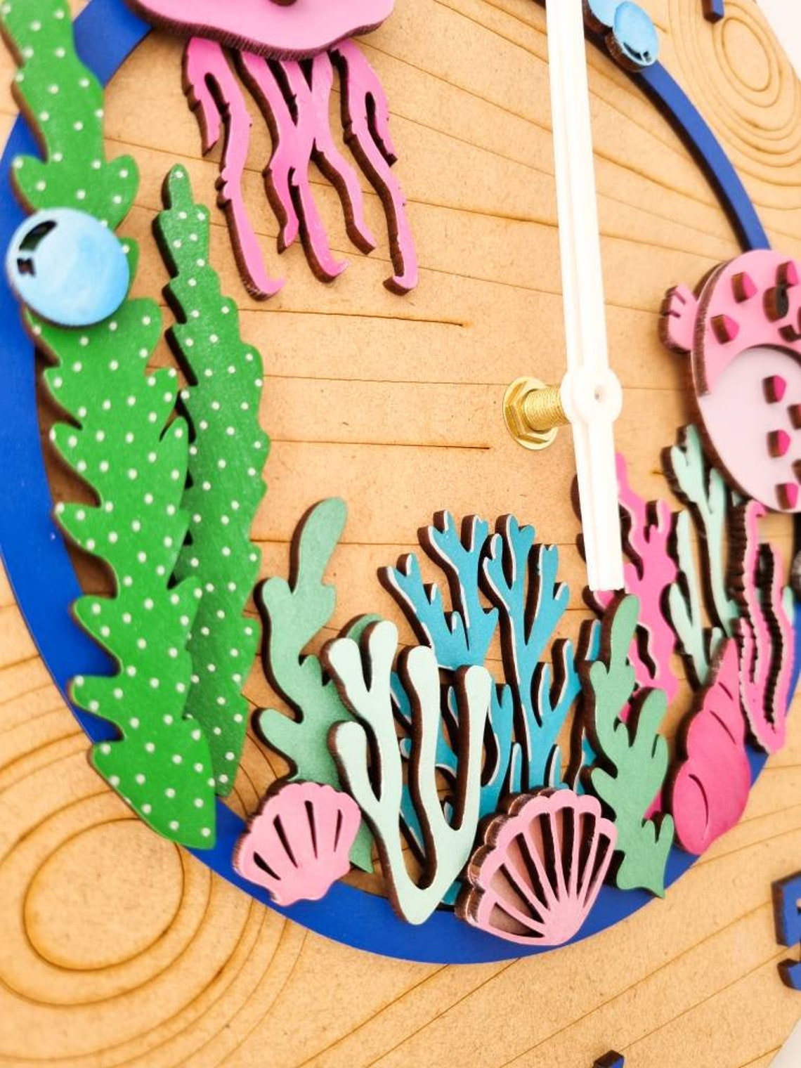 Jelly Fish & Puffer Fish Under the Sea Themed Clock. Wall Art | Etsy