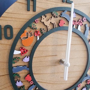 Woodland Themed Personalised Clock. Wall Art, Time Teller. - Etsy