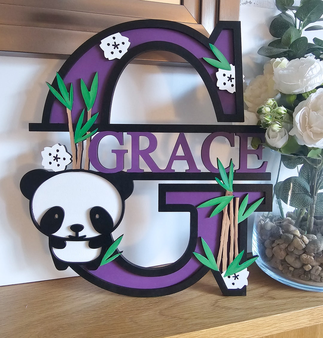 Personalised Panda Themed Door/wall Themed Letter. Bedroom Decoration ...