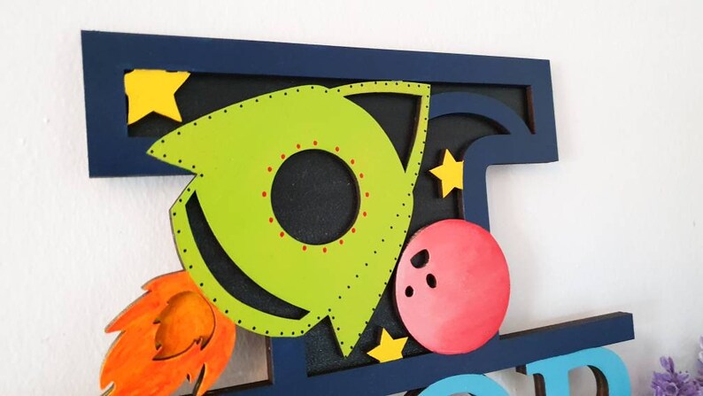 Personalised Space Rocket Themed Letter. Bedroom Decoration Initial ...