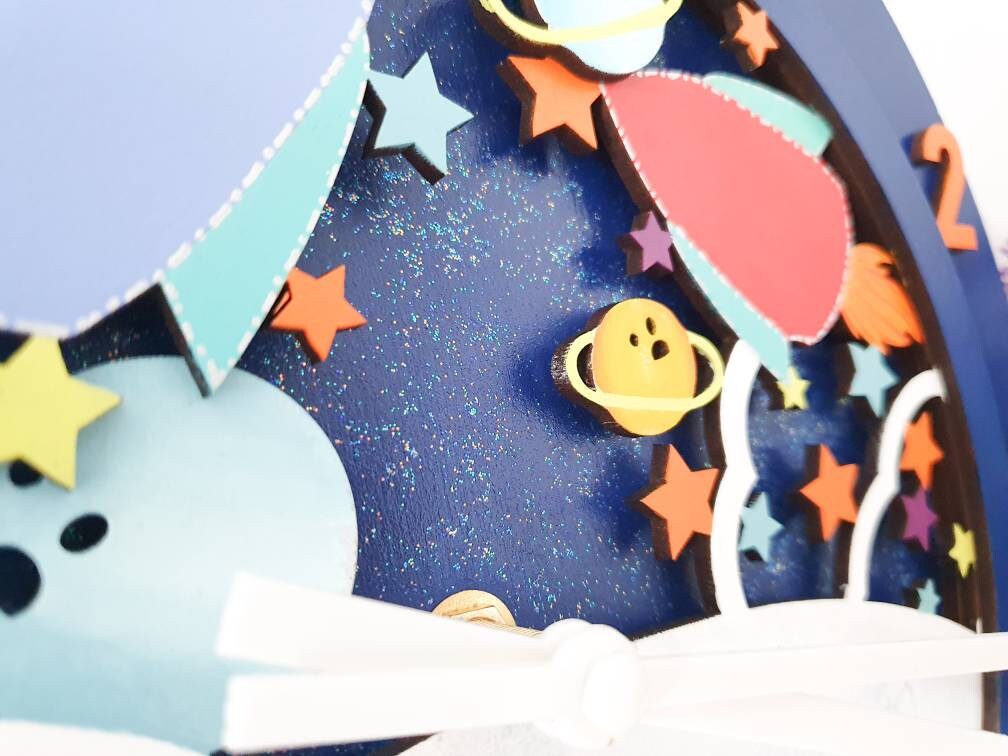 3D Space Themed Wall Clock. Galaxy Moon Astronaut Bedroom - Etsy UK