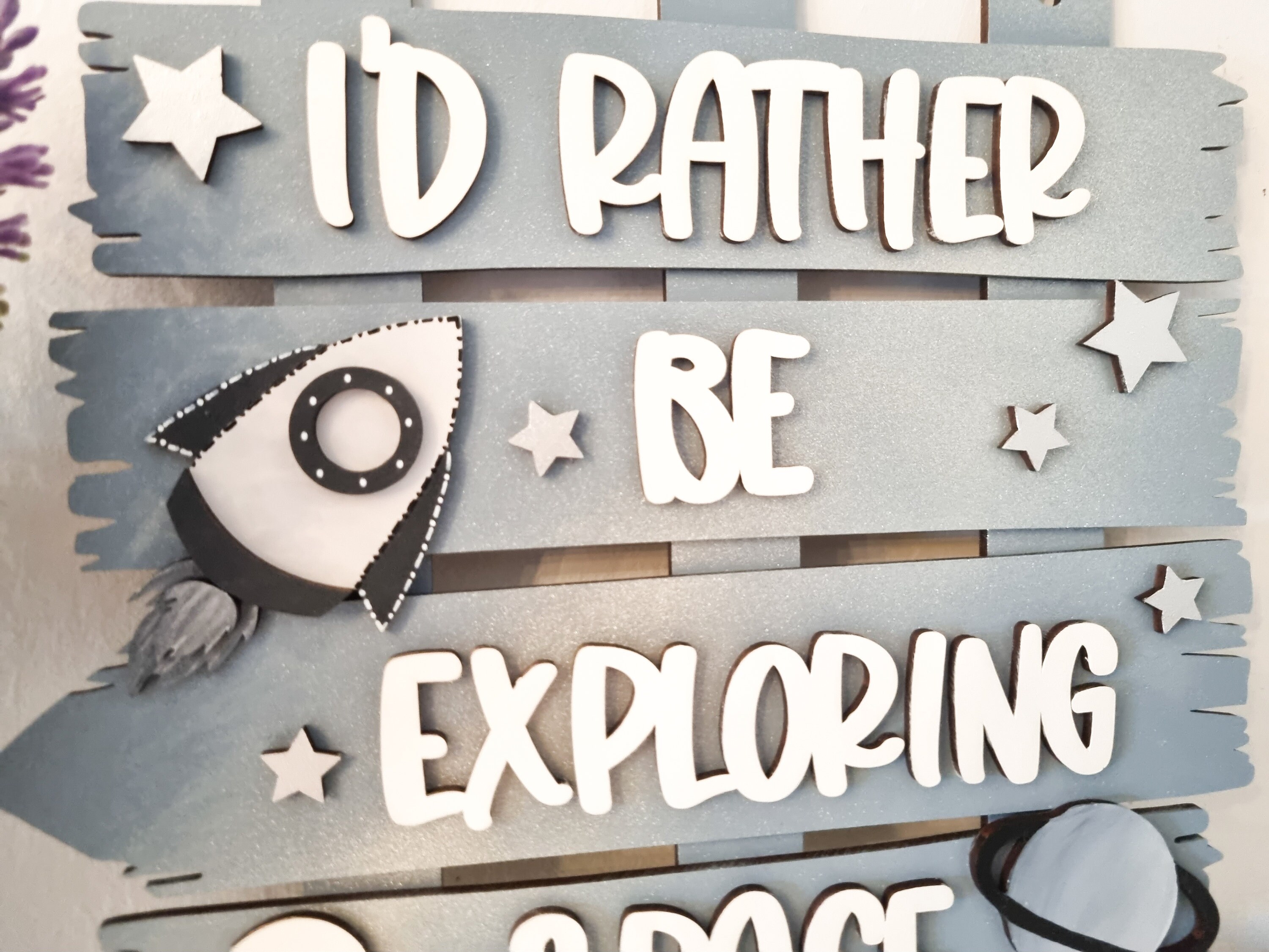 Space Themed Pallet Sign. Quirky Children's Wall Art. - Etsy