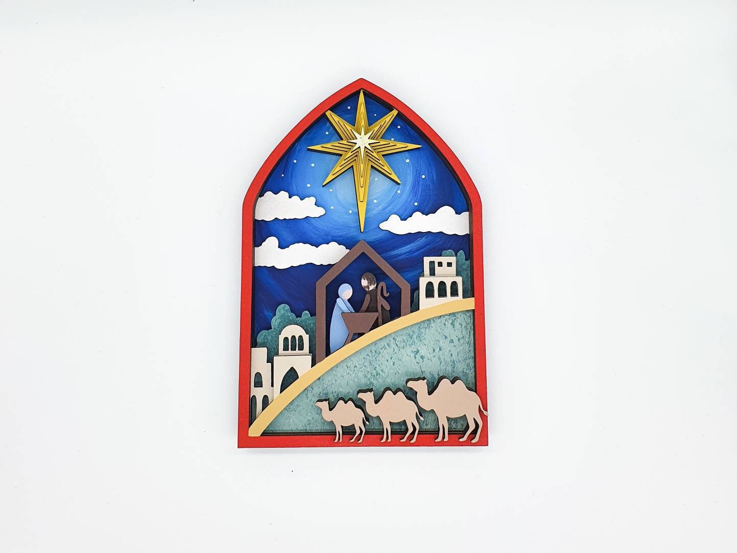 Nativity Scene, 3D Multi Layered Wooden Decoration - Etsy UK