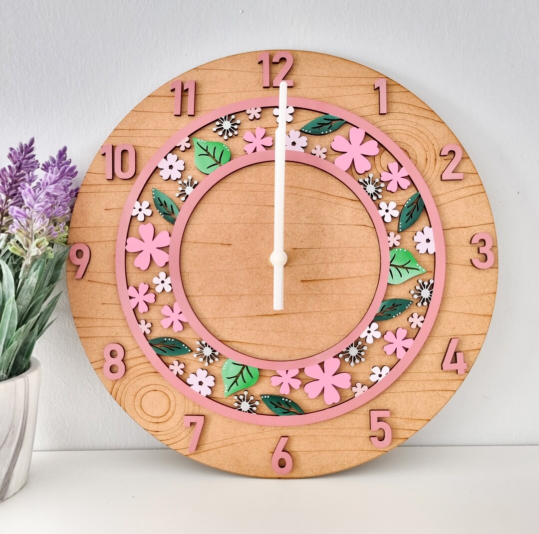 Floral / Flowers Clock. Wall Art, Time Teller. - Etsy