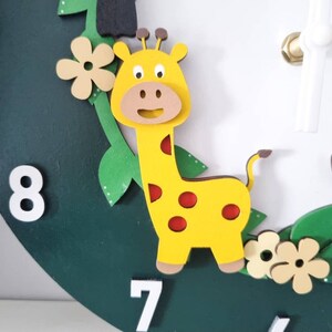 CLOCK Jungle / Safari Animals Clock. Monkey, Lion and Giraffe Bedroom ...