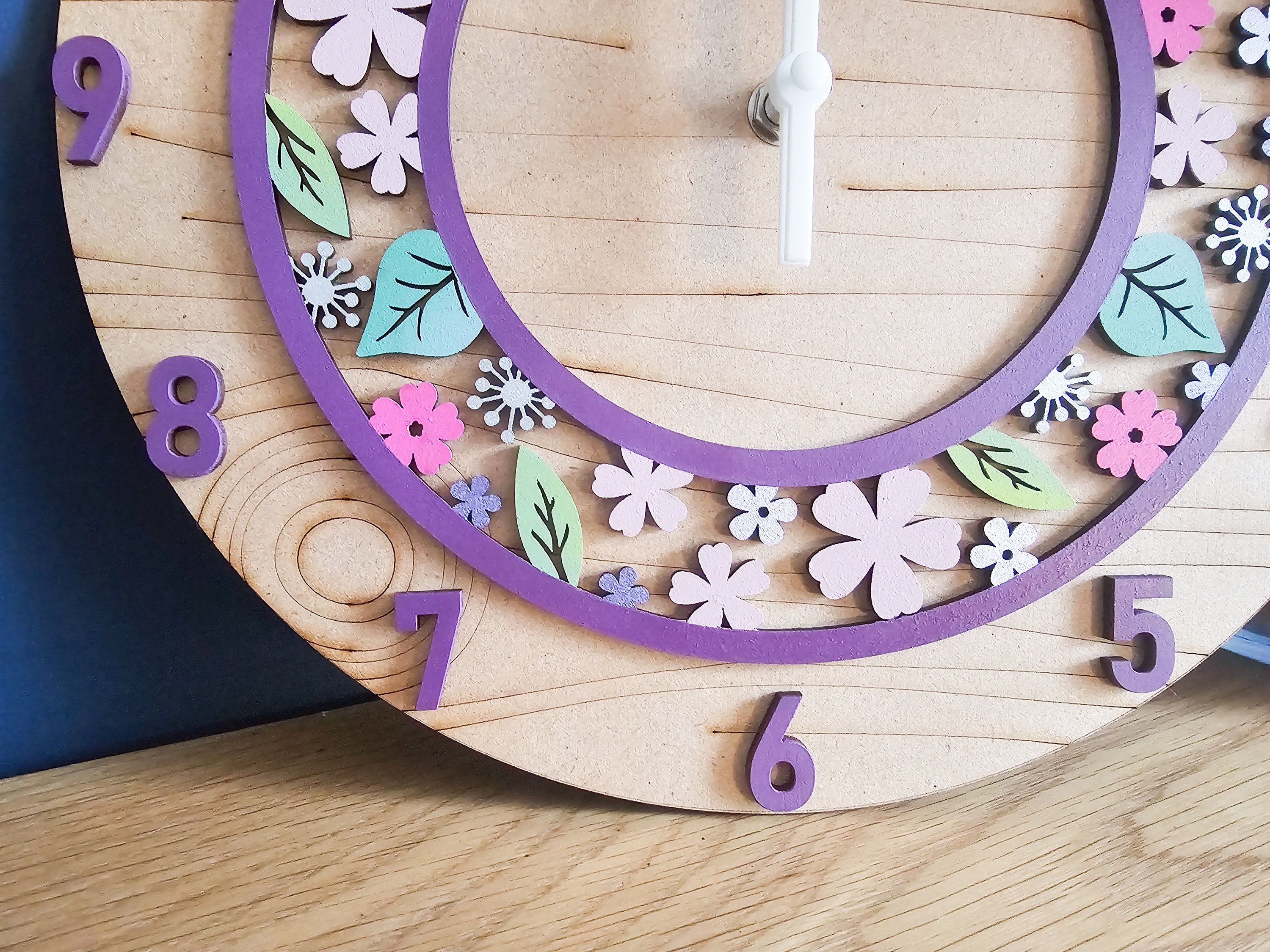 Floral / Flowers Clock. Wall Art, Time Teller. - Etsy UK