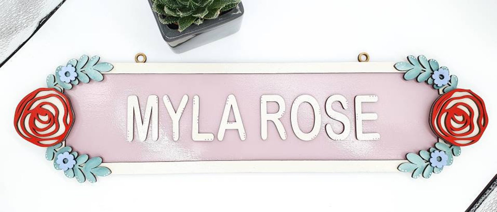 Roses Themed Personalised Wooden Door Signs. Children's - Etsy