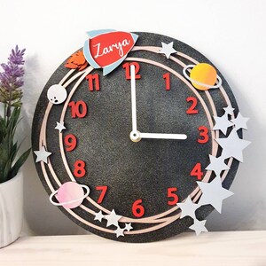 Personalised Space Themed Clock, Out of This World Time Piece. - Etsy