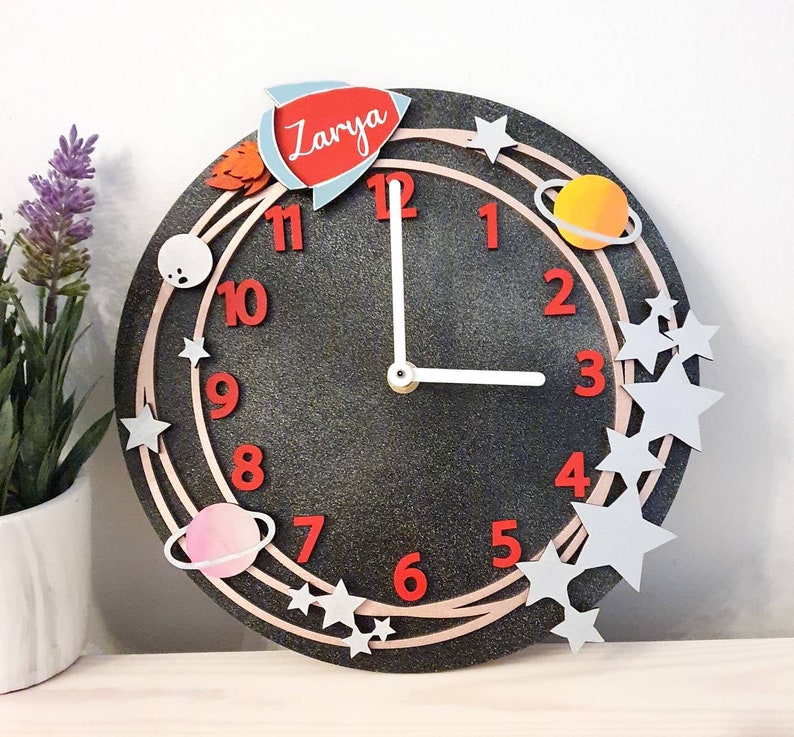 Personalised Space Themed Clock Out of This World Time Piece. | Etsy