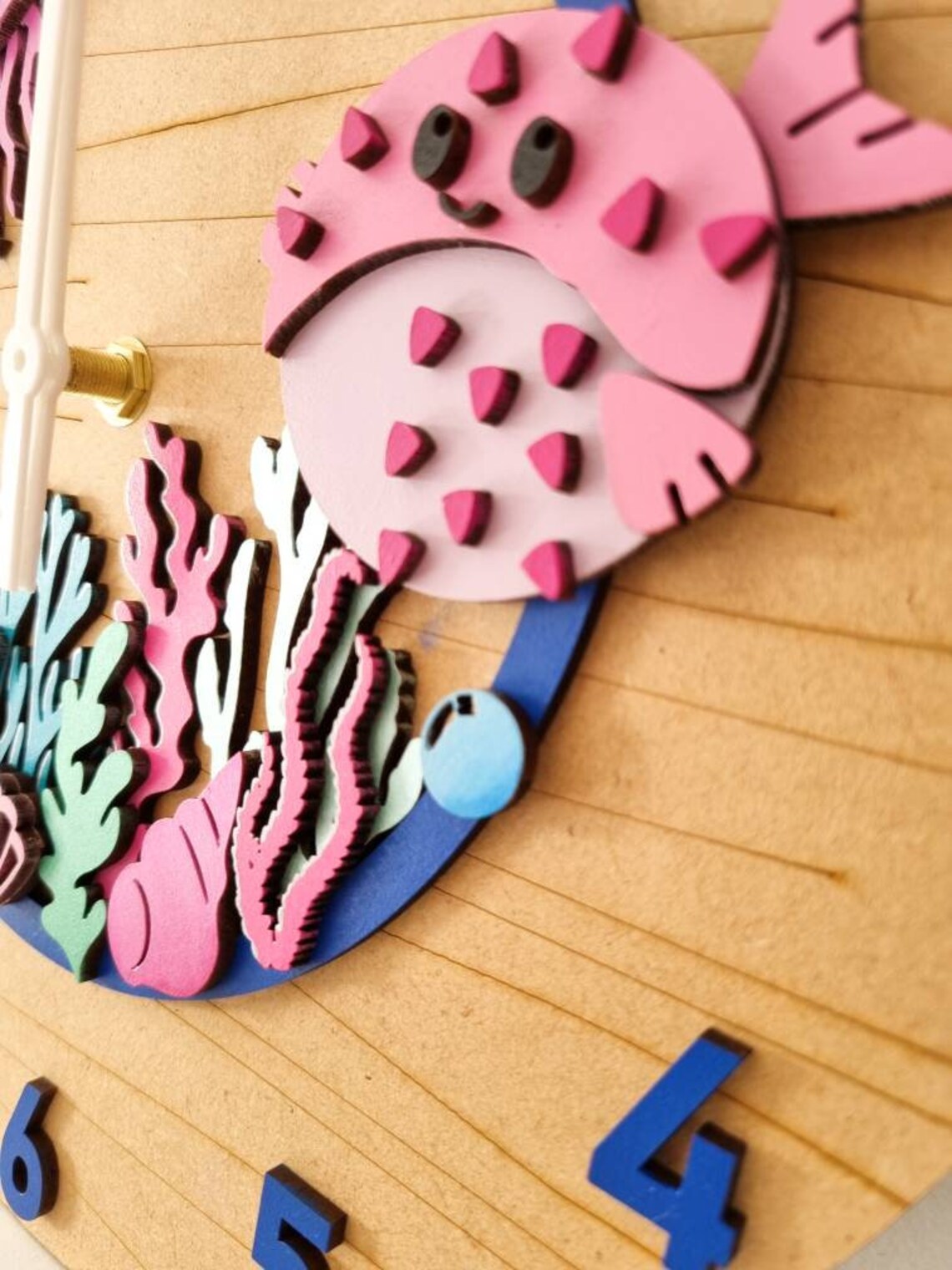 Jelly Fish & Puffer Fish Under the Sea Themed Clock. Wall Art | Etsy