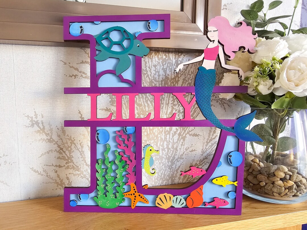 Personalized Mermaid Letter: Under the Sea Bedroom Decor - Etsy