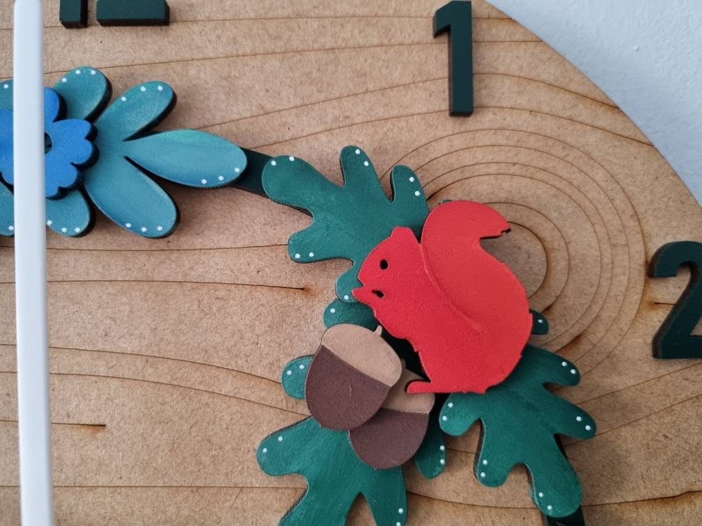 Woodland Themed Clock. Wall Art Time Teller. - Etsy UK