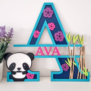 Personalised Panda Themed Door/wall Themed Letter. Bedroom Decoration ...
