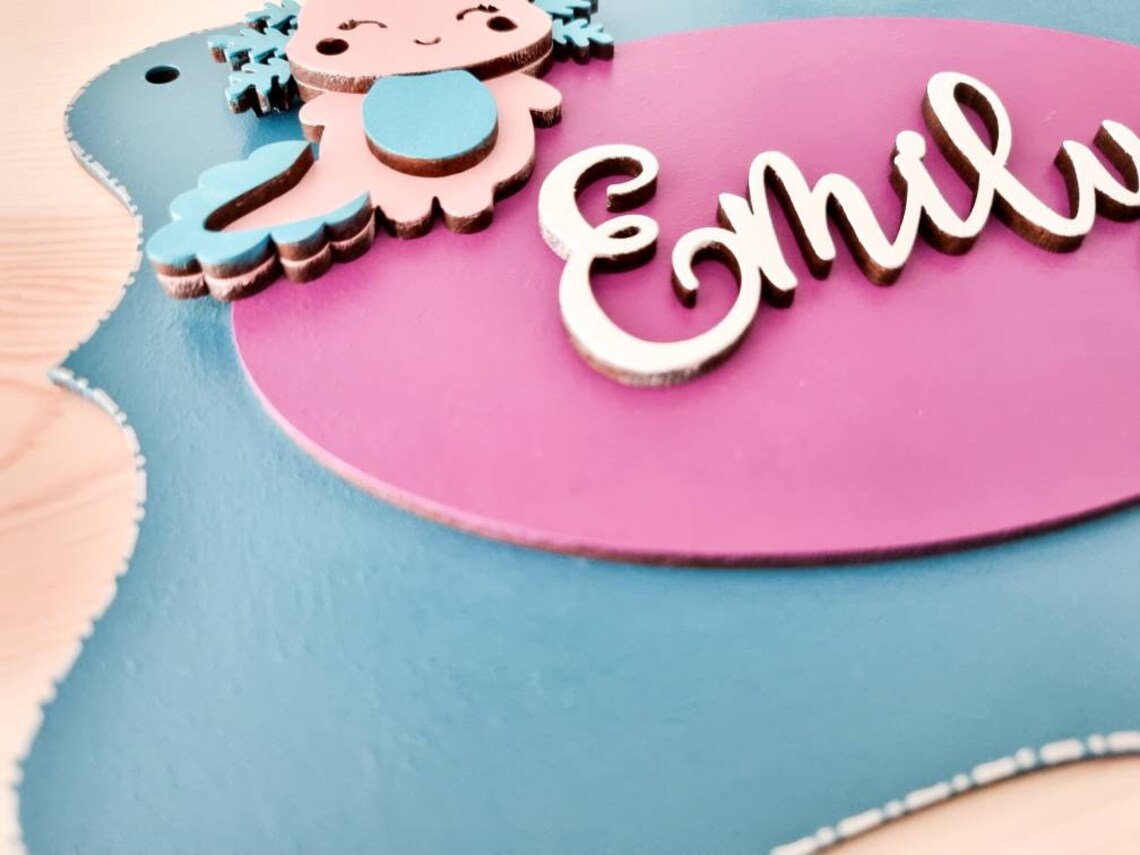 Personalised Axolotl Door Sign, Name Plate, Door Hanger. Children's ...