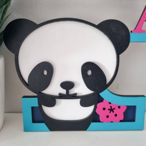 Personalised Panda Themed Door/wall Themed Letter. Bedroom Decoration ...