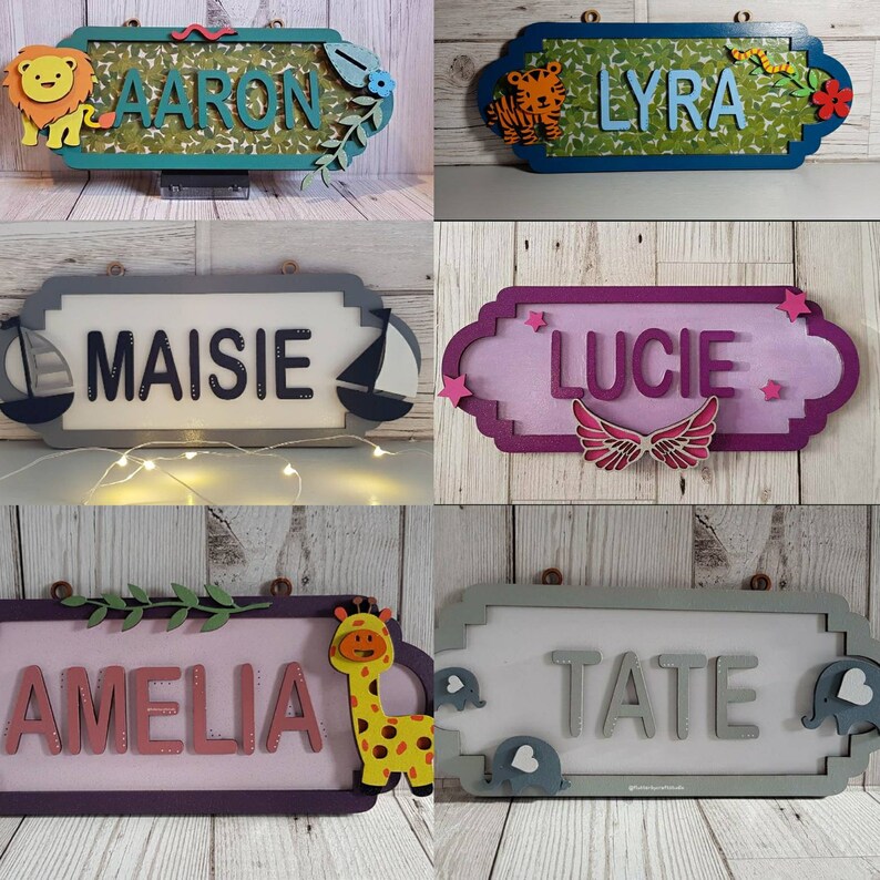 Angel Wings Themed Personalised Wooden Door Signs. - Etsy UK
