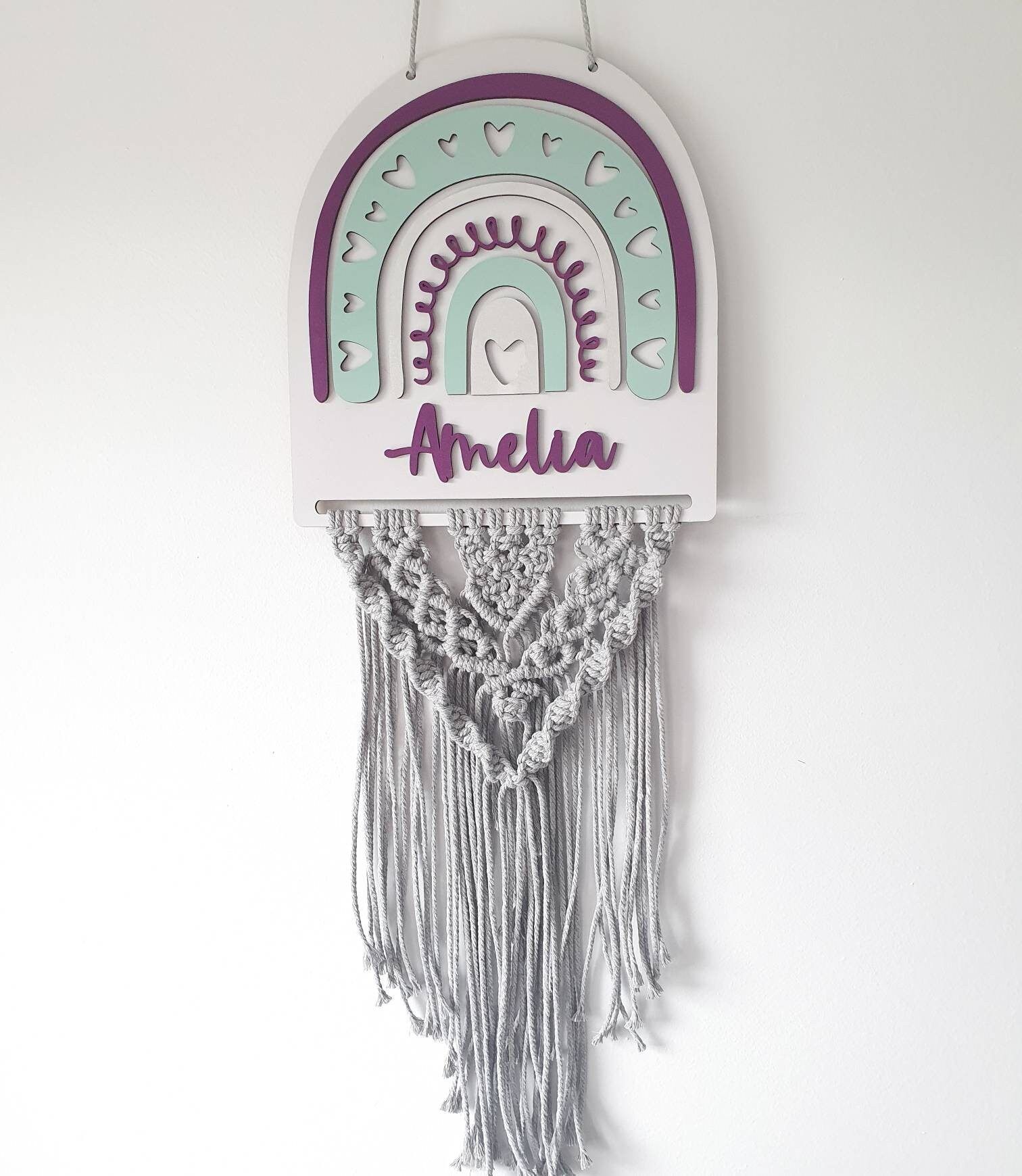 Personilised Macrame Rainbow, Boho Wall Hanging - Etsy