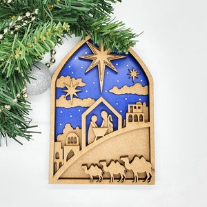Nativity Scene, 3D Multi Layered Wooden Decoration - Etsy UK