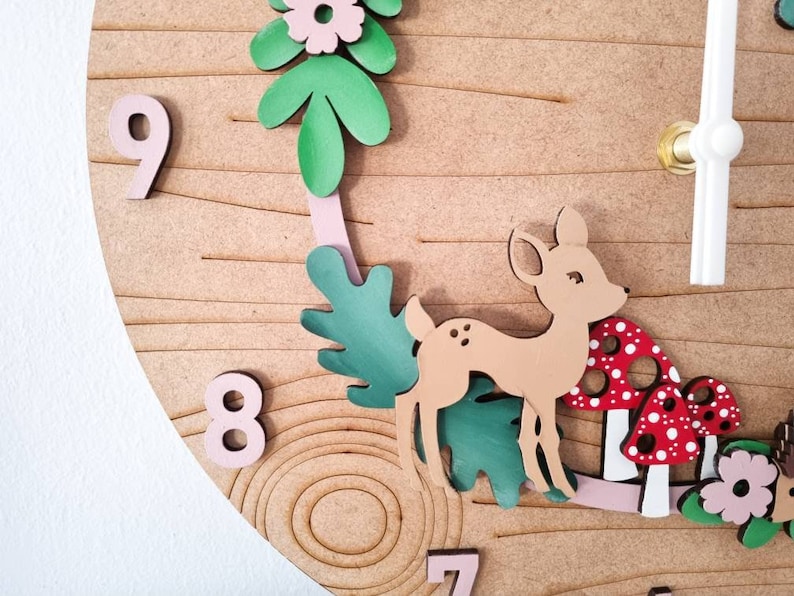 Woodland Themed Clock. Wall Art Time Teller. - Etsy UK