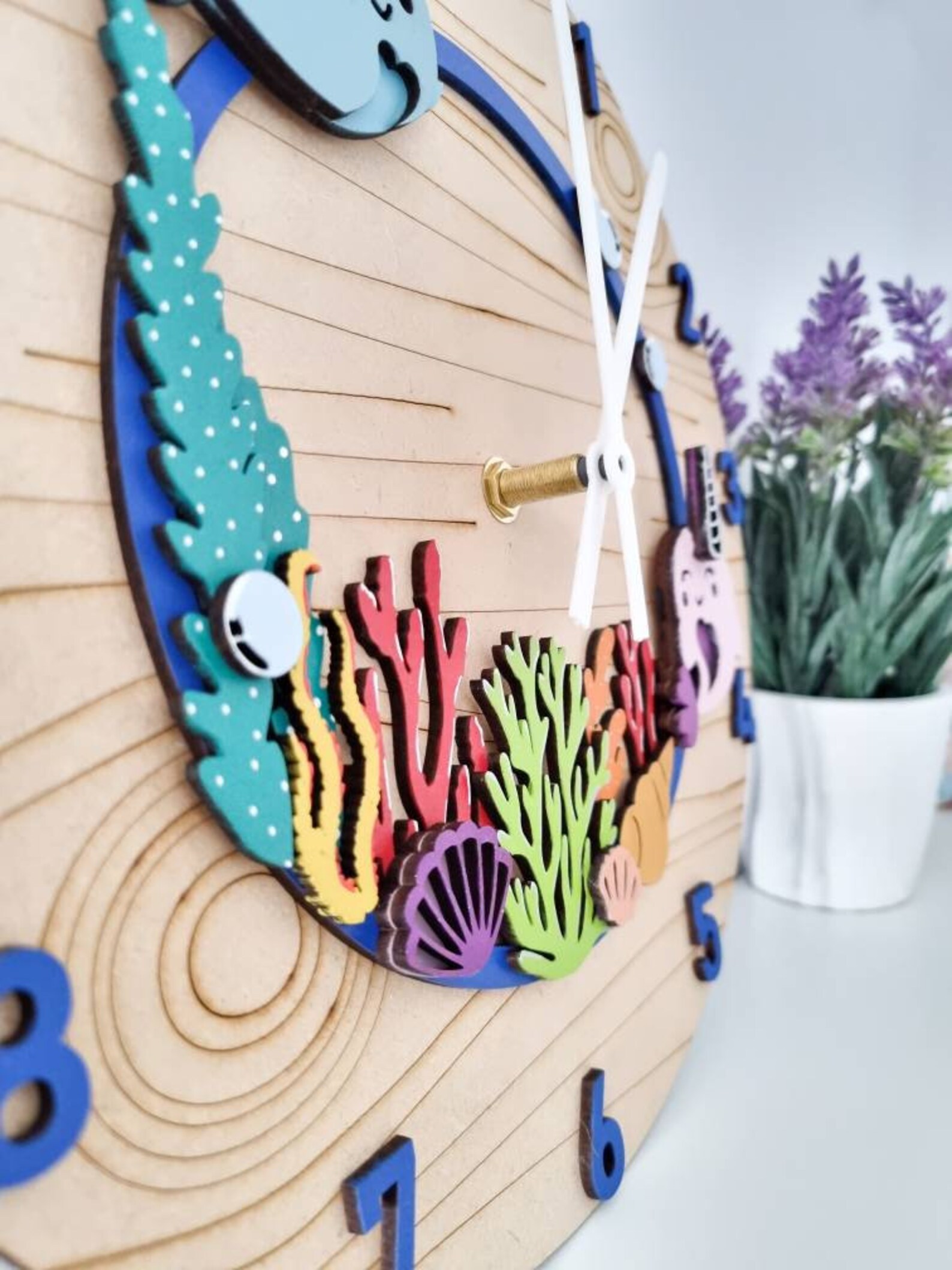 Narwhal, Under the Sea Themed Clock. Wall Art, Time Teller. - Etsy