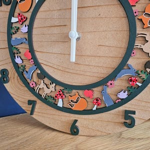 Woodland Themed Personalised Clock. Wall Art, Time Teller. - Etsy