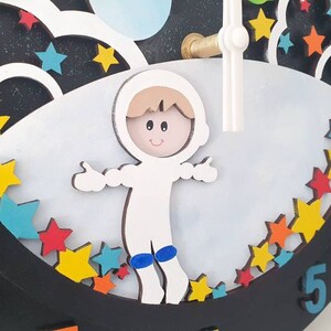 3D Space Themed Wall Clock. Galaxy Moon Astronaut Bedroom | Etsy UK