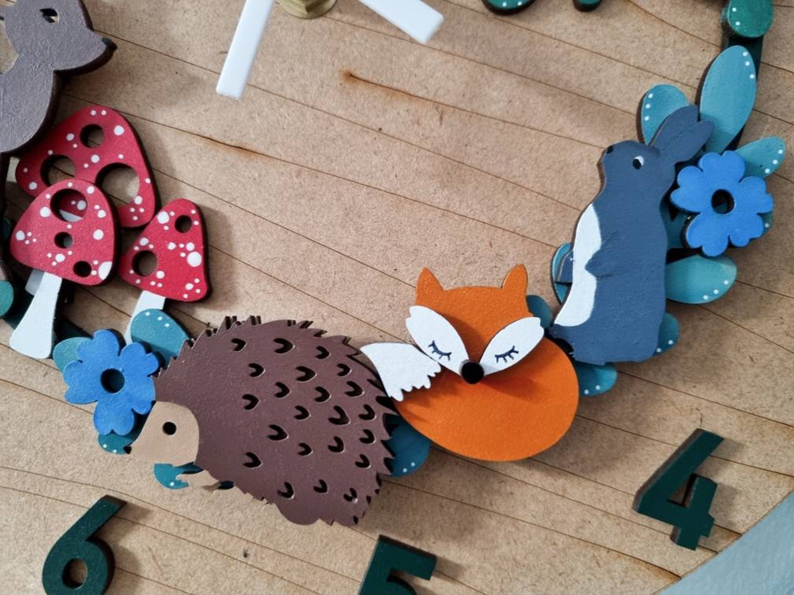 Woodland Themed Clock. Wall Art Time Teller. - Etsy UK