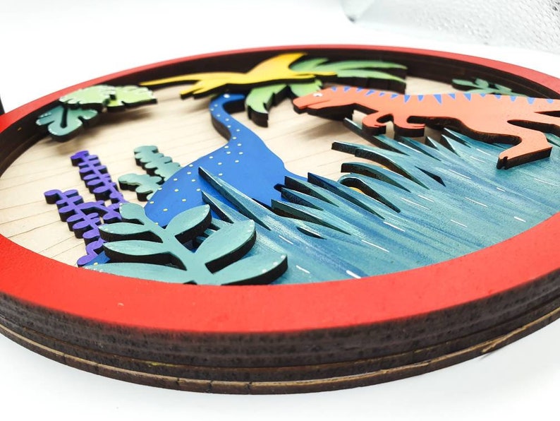 3D Dinosaur Wall Plaque. Dino Scene, Bedroom Decoration - Etsy UK