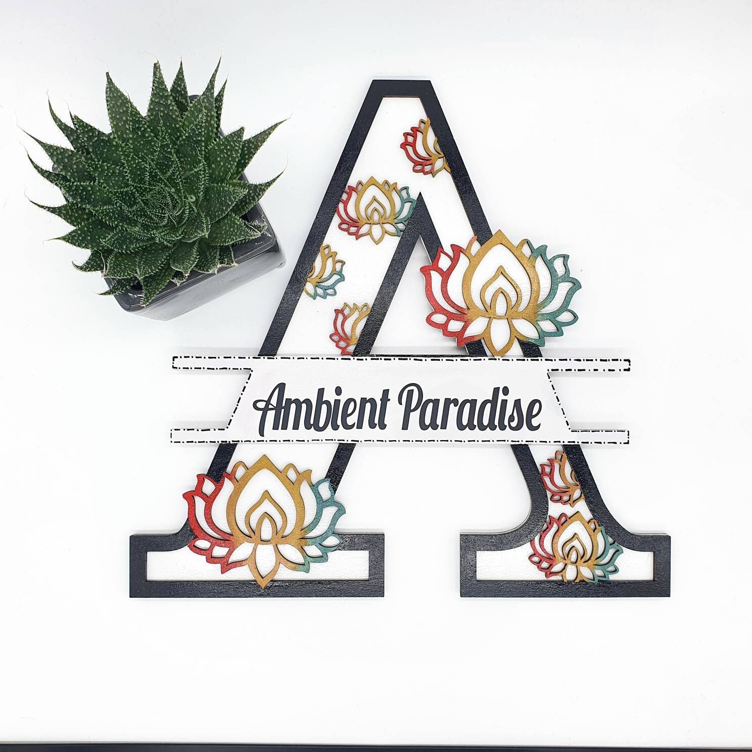 Personalised Lotus Flower Initial / Letter. Bedroom - Etsy