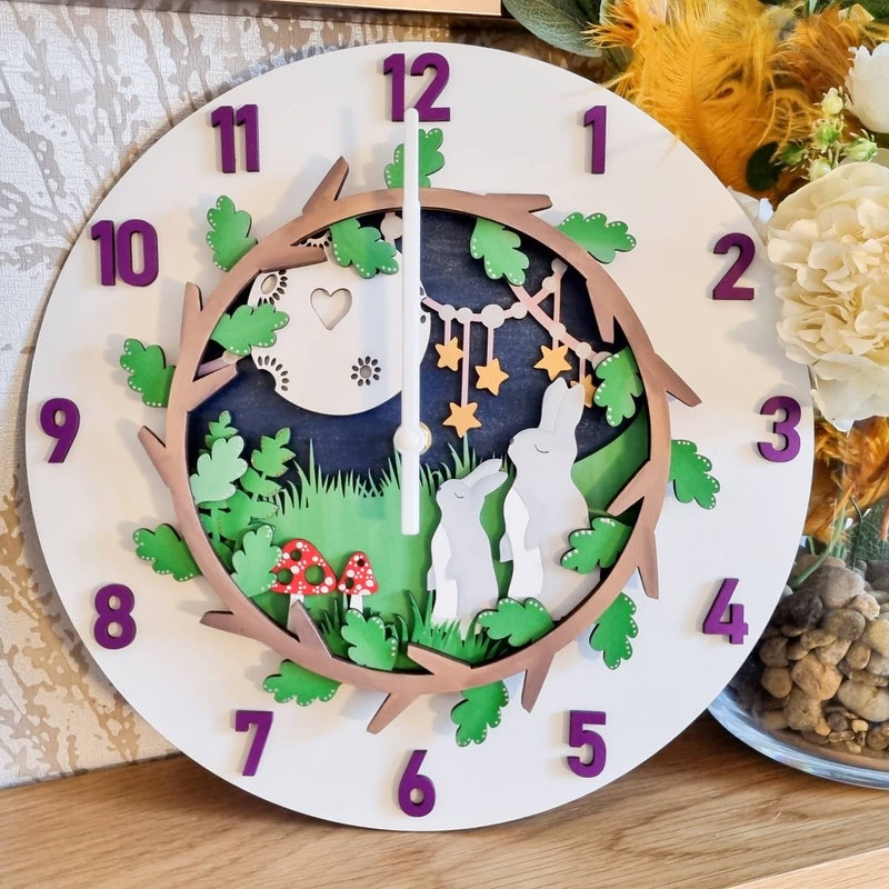 Bunny Clock - Etsy