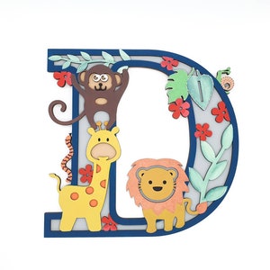 Personalised Jungle / Safari Animals Door Wall Sign Letter. Monkey ...