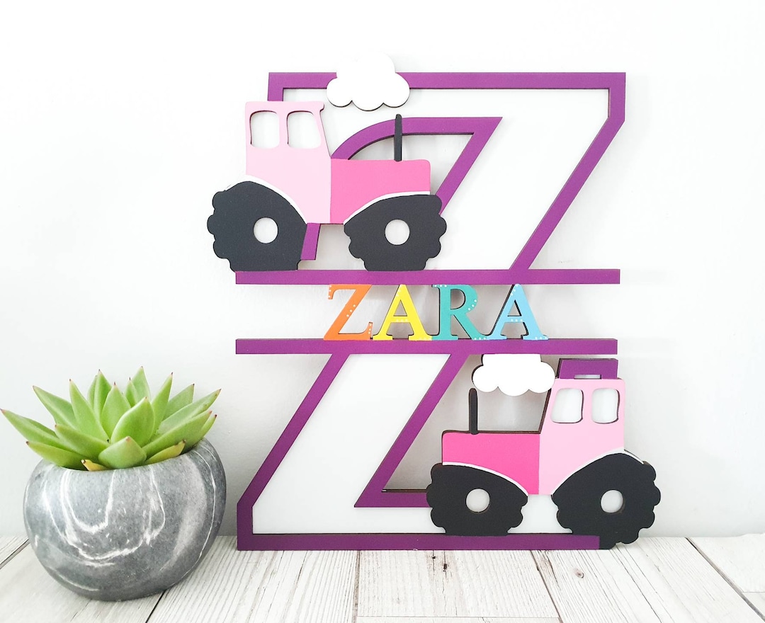 Personalized Tractor Letter: MDF Bedroom Door/wall Decor - Etsy