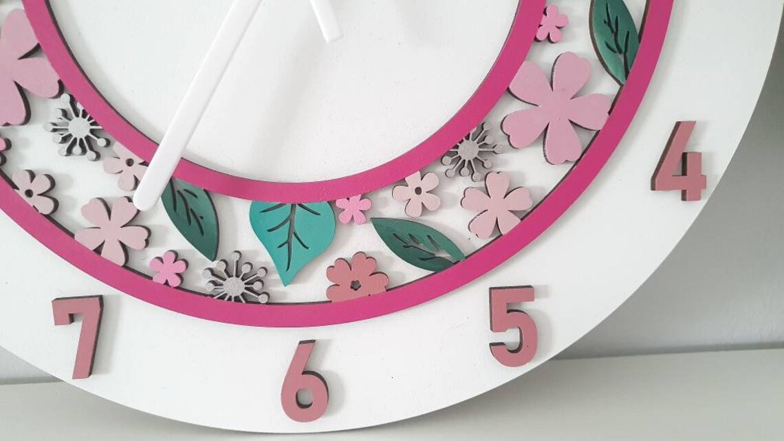 Floral / Flowers Clock. Wall Art Time Teller. - Etsy