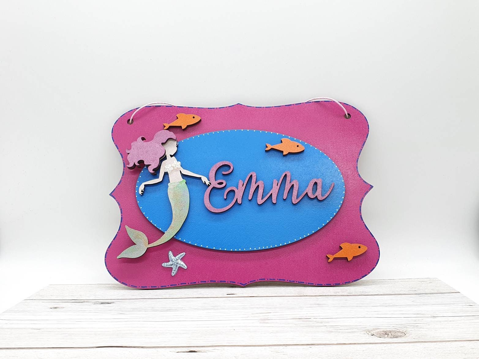 Personalised Mermaid Door Sign Name Plate Door Hanger. - Etsy