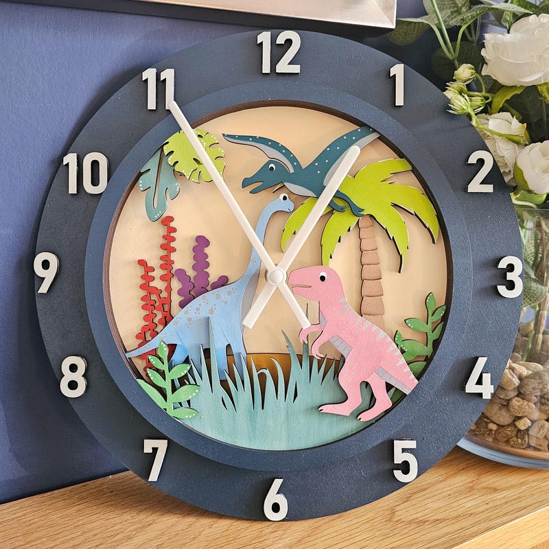 Dinosaur Wall Clock - Etsy