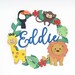 Personalised Jungle / Safari Animals Wreath. Monkey, Lion and Giraffe ...