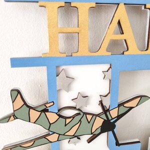Personalised Aeroplane Themed Letter. Plane Bedroom Decoration Initial ...
