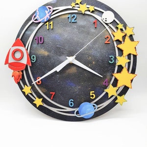 Personalised Space Themed Clock Out of This World Time Piece. | Etsy