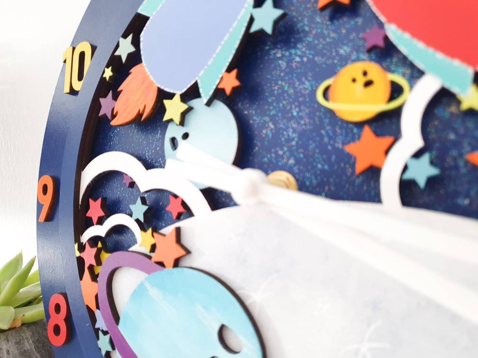 3D Space Themed Wall Clock. Galaxy Moon Astronaut Bedroom - Etsy UK