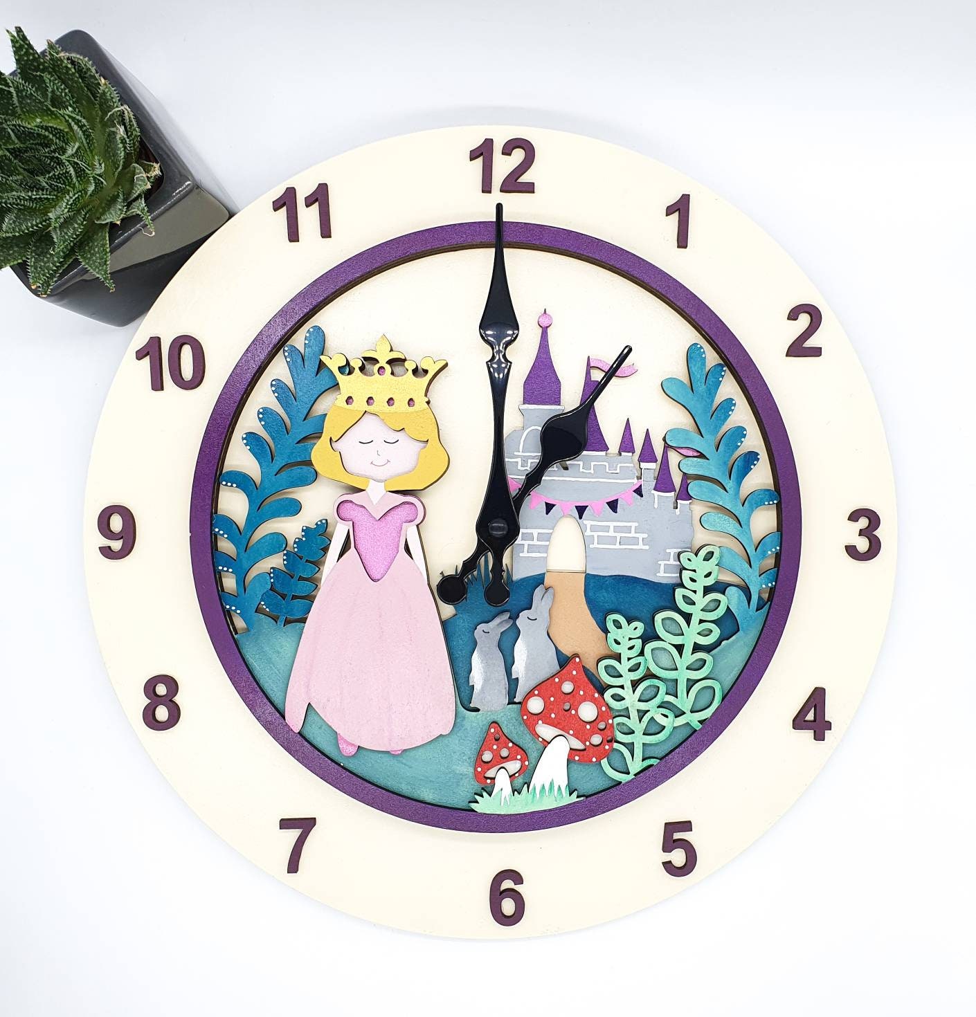 Childrens Princess Themed Wall Clock. Fairytale Castle and - Etsy UK