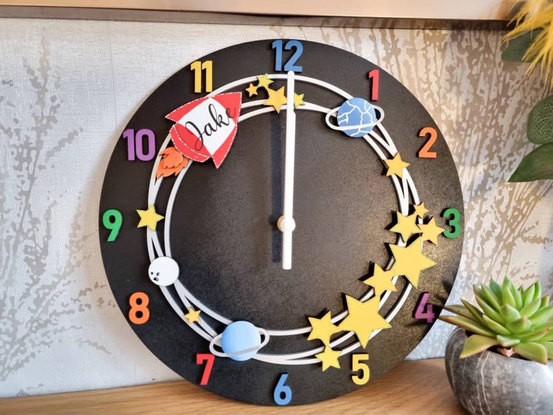 Personalised Space Themed Clock, Out of This World Time Piece. - Etsy
